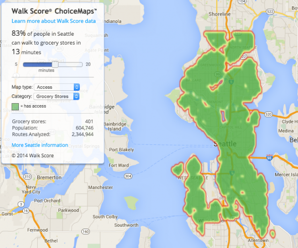 Map of the Week: Access and Choice to Grocery Stores in Seattle » The ...