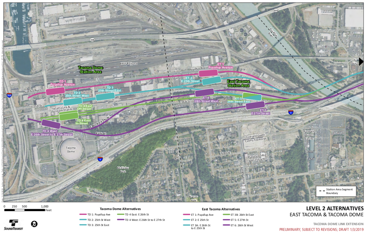 Tacoma Dome Link Extension Level 2 Alternatives - The Urbanist