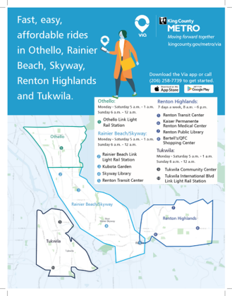 Metro’s Via To Transit Service Expanding to More Hubs, Adding Renton ...