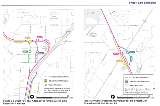 A First Peek at Proposed Everett Link Light Rail Alignments » The Urbanist