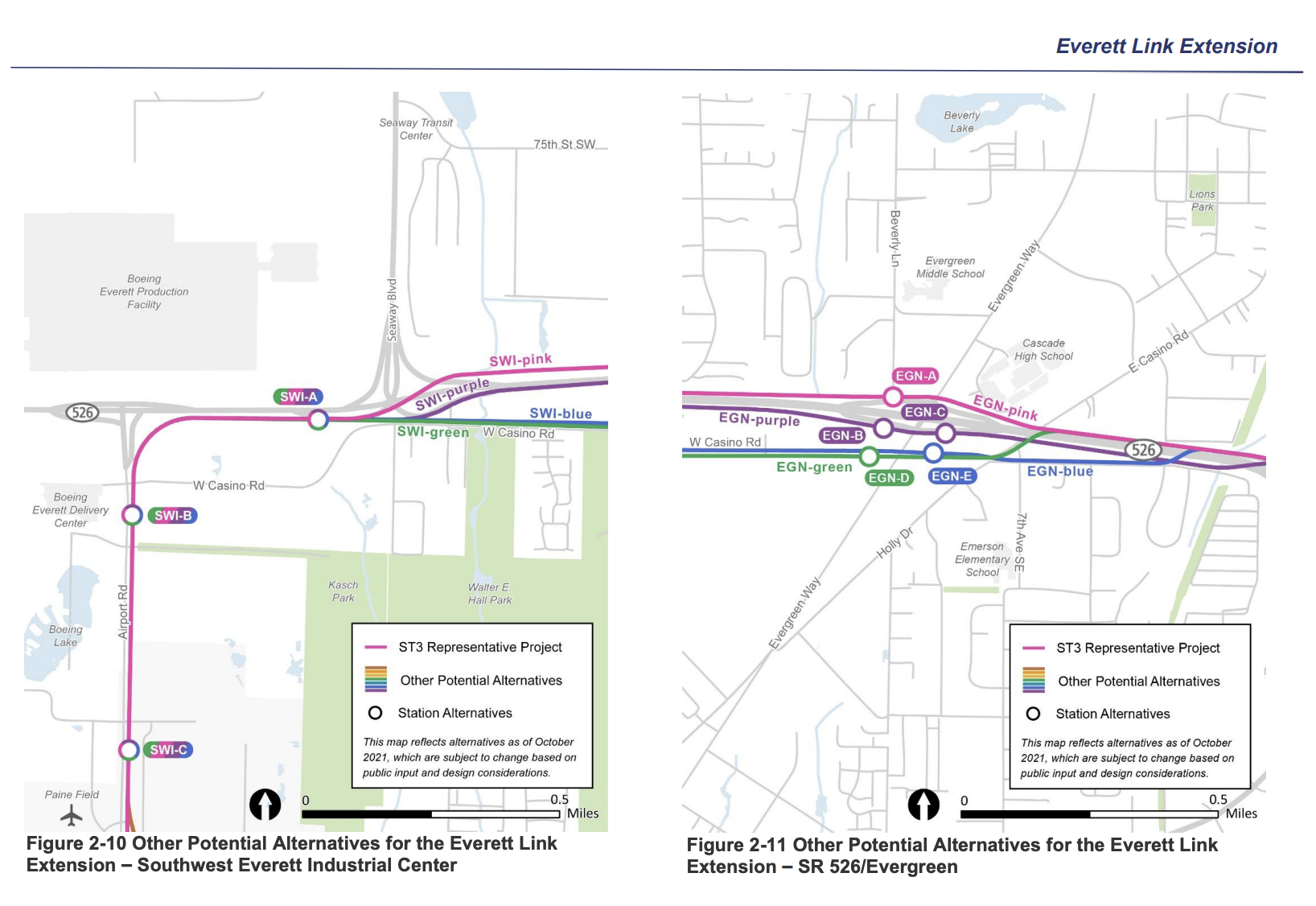A First Peek at Proposed Everett Link Light Rail Alignments » The Urbanist