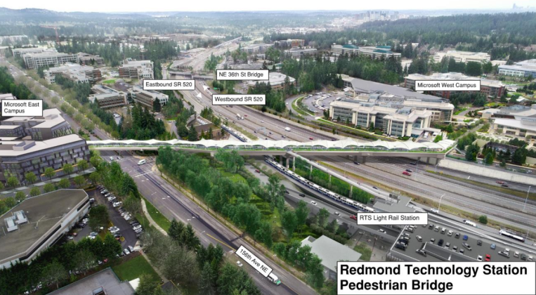 Transformative Pedestrian Bridge Opens at Redmond Technology Station ...